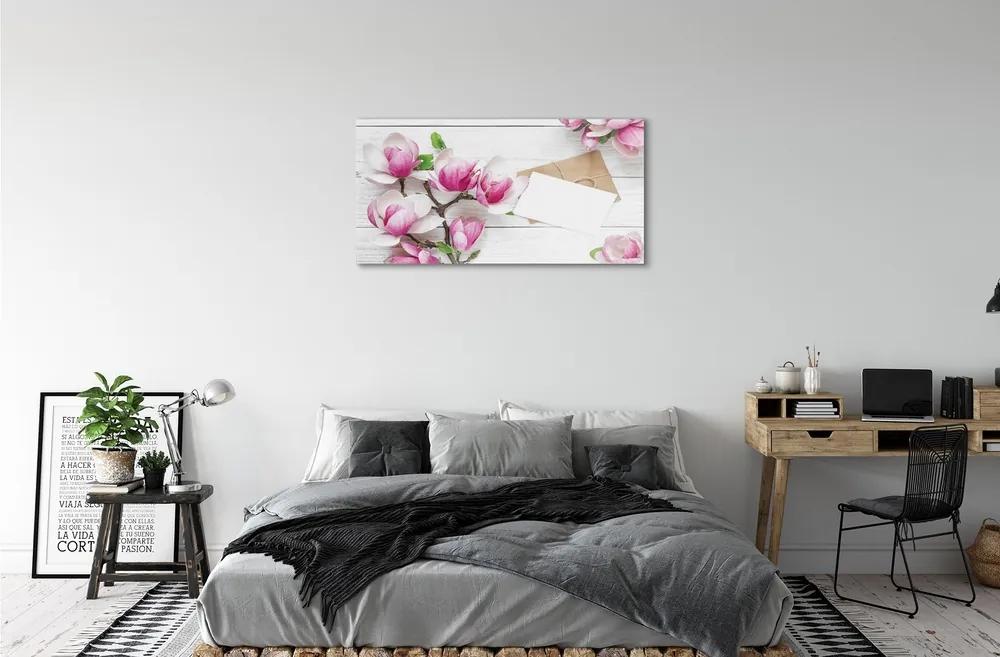 Obraz na skle Magnolia desky 100x50 cm