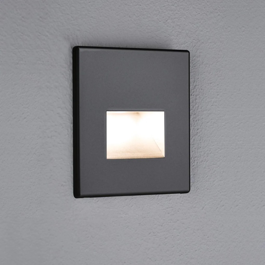 Paulmann 93094 Edge Quadro, svítidlo do stěny, 1x1,1W LED 2700K, matná černá, 8x8cm