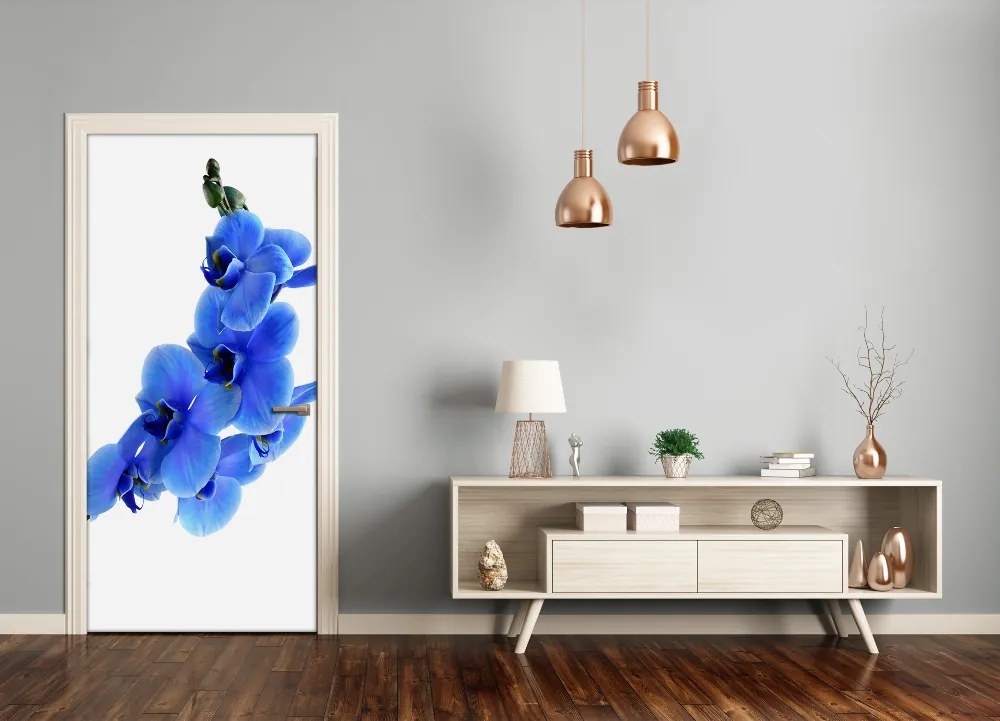 Fototapeta samolepící modrá Orchidejo 95x205 cm