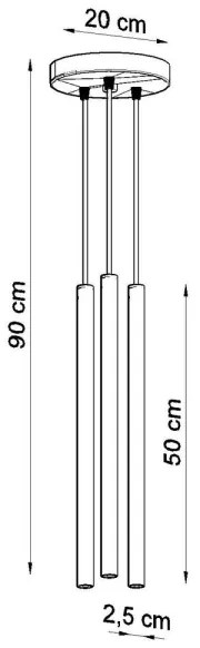 Sollux SL.0471 - Lustr na lanku PASTELO 3P 3xG9/8W/230V černá