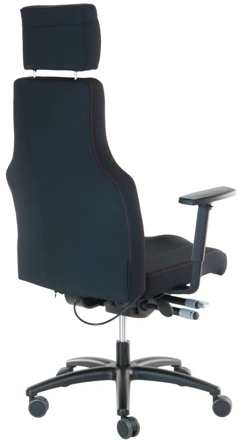 ALBA Ergonomická kancelářská židle PAULA - 24/7, černá látka / nosnost 160 kg