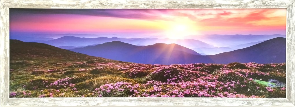 Bondecor Obraz v rámu "Slunce na horách" 90x30cm