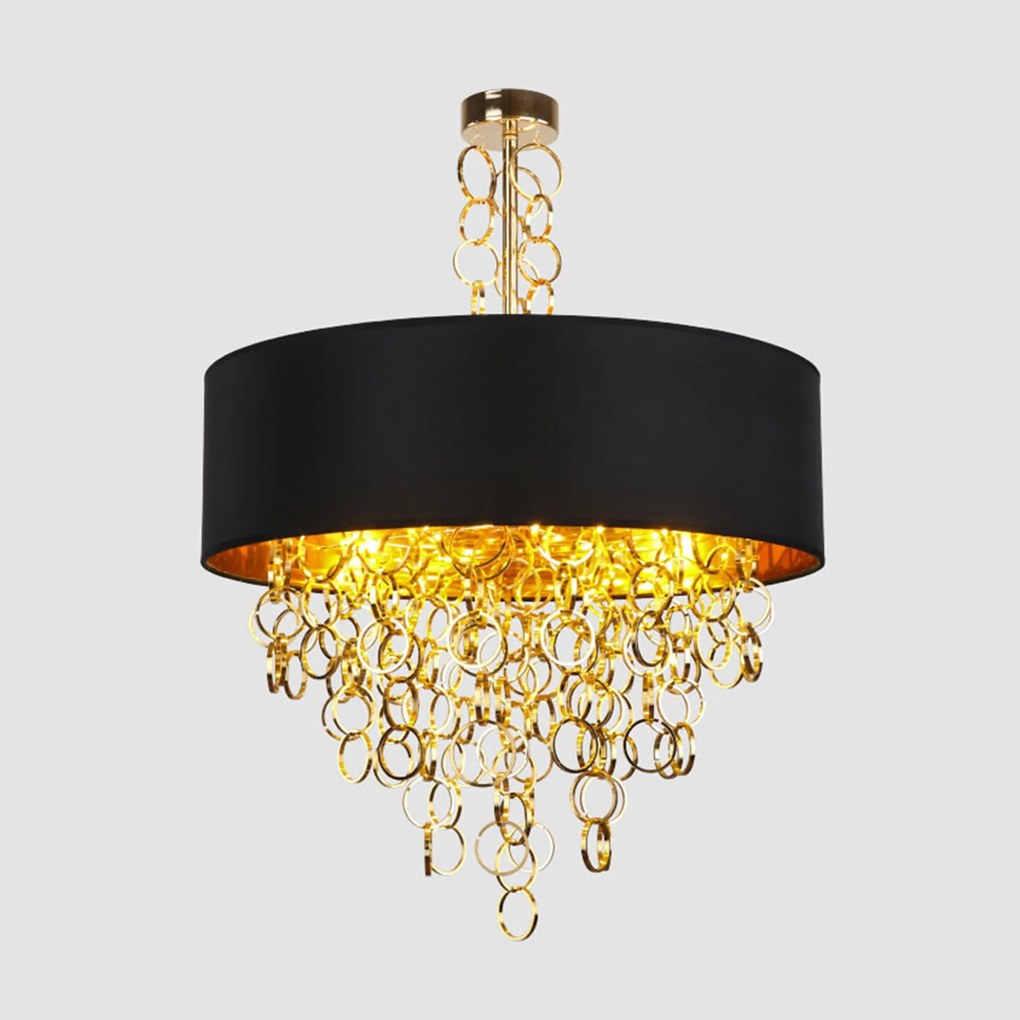 Toolight - Závěsná lampa 45cm 3xE27 APP683-3CP, černá-zlatá, OSW-05340