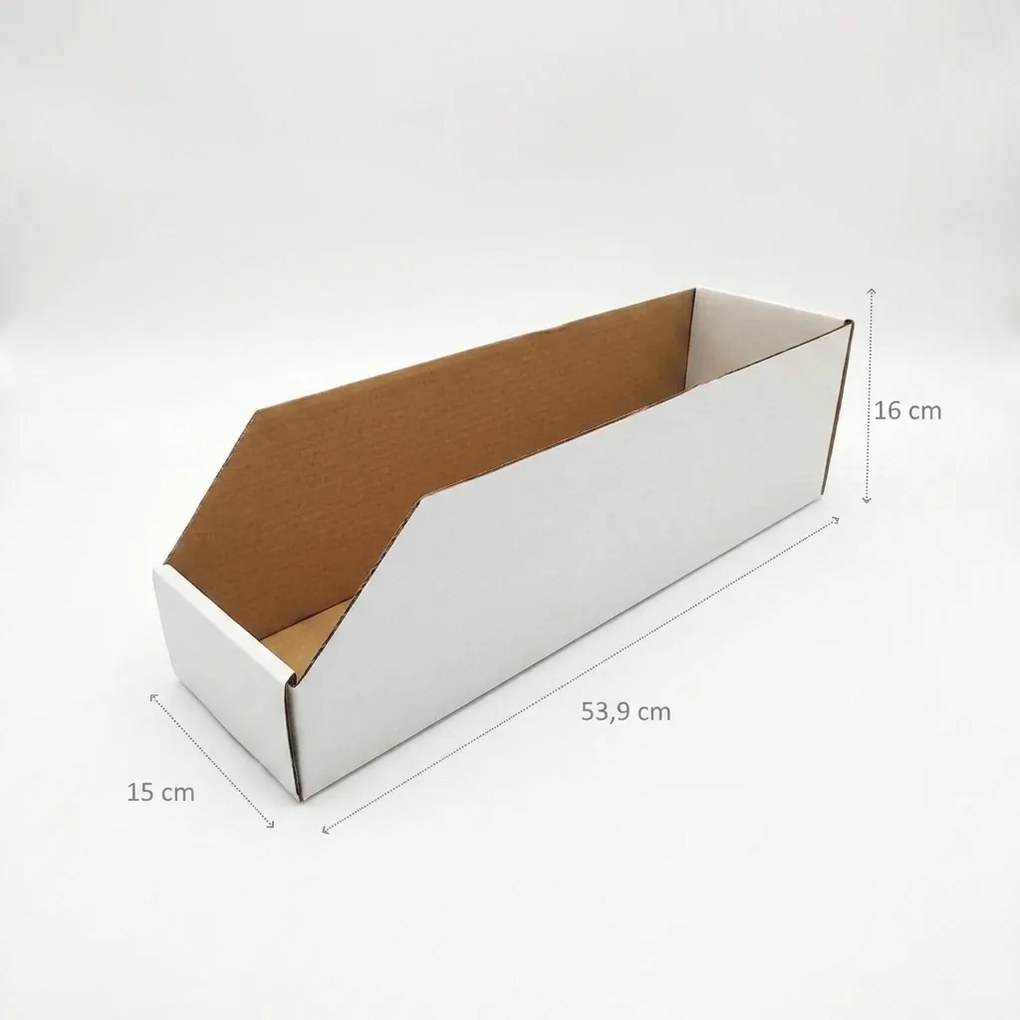 KARTON PAK Úložné boxy na oblečení, organizéry do skříně BÍLÝ KARTON 15 x 54 cm