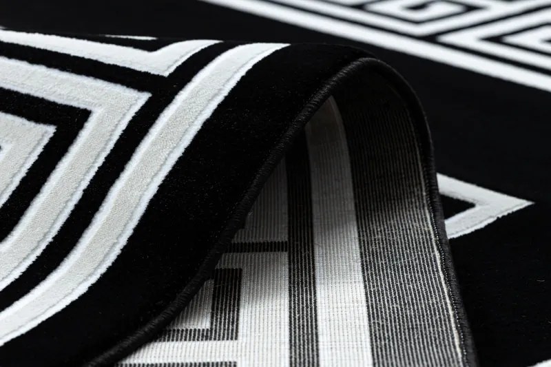 Dywany Łuszczów, Kusový koberec Gloss 6776 85 greek black/ivory, 80x150, černobílá, chodba / předsíň