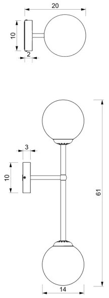 Nástěnné svítidlo POP 2xE14/40W/230V