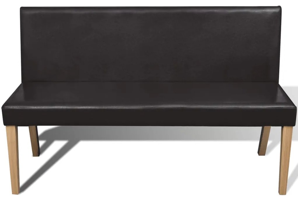 Lavice 139,5 cm tmavě hnědá umělá kůže 241347