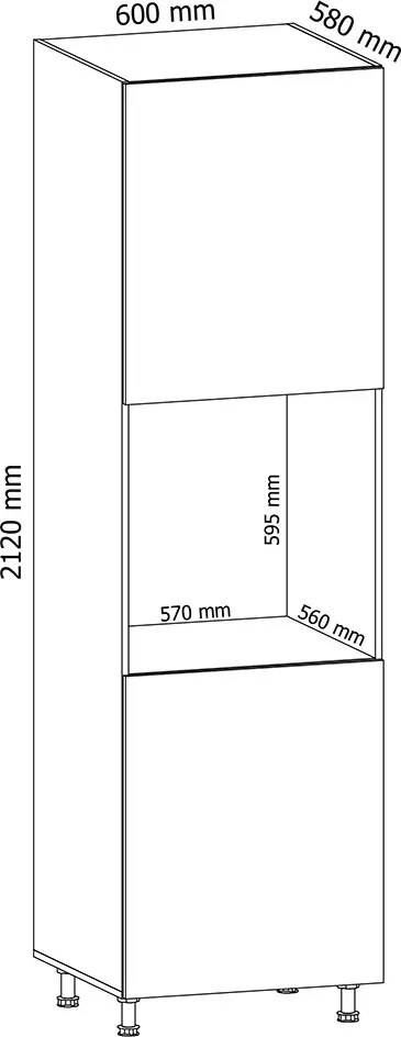 ASPEN b | vysoká skříňka D60P pro vestavnou troubu | 60 cm | LEVÁ | bílá lesk