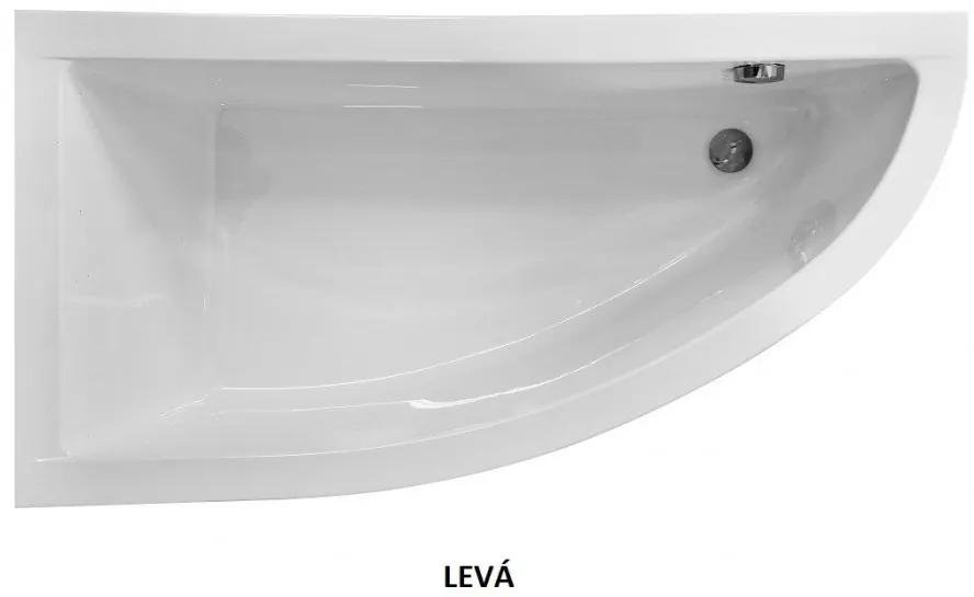BESCO Asymetrická vana FONDI Nožičky k vaně - Bez nožiček, Rozměr vany - 150 × 70 cm, Způsob provedení - Levé OLVFON15L