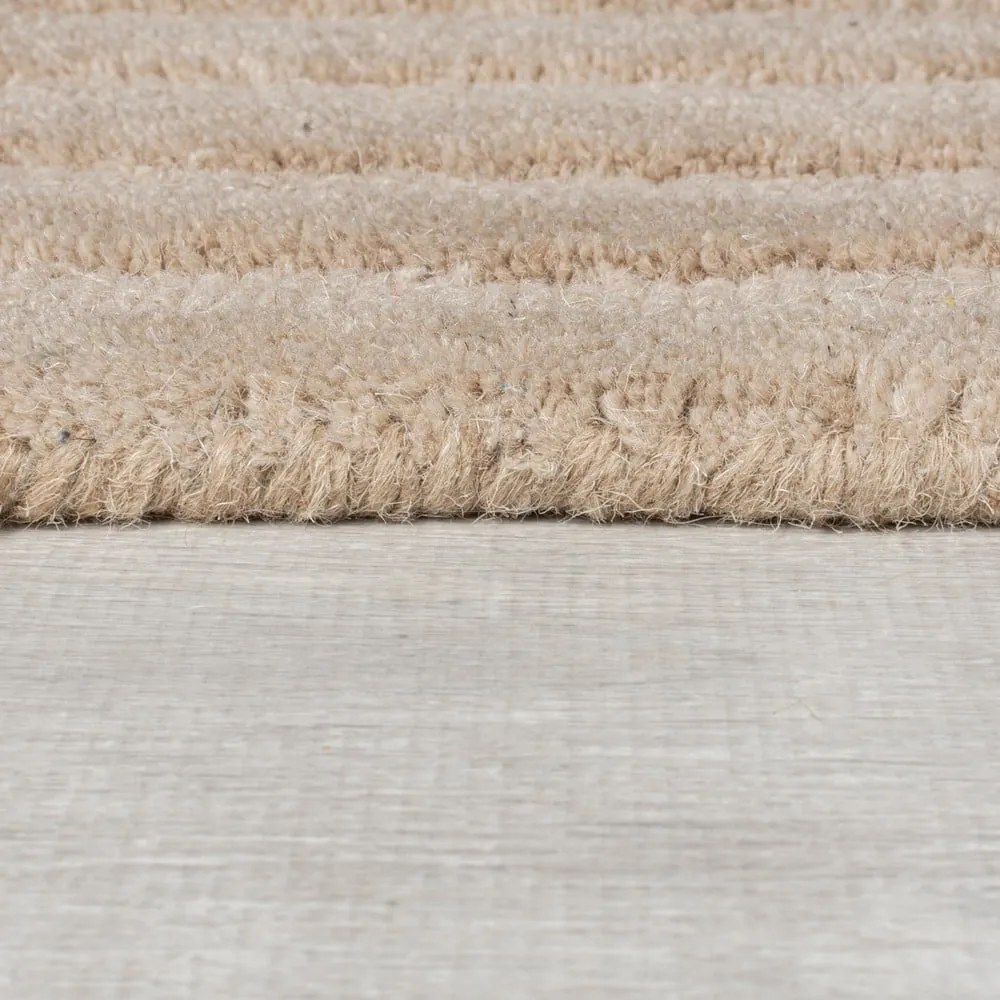 Béžový ručně tkaný vlněný koberec 120x170 cm Zen Rectangles – Flair Rugs