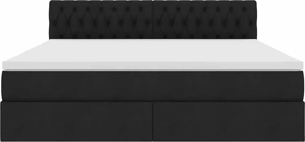 Postel s úložným prostorem a matrací Černá 180 x 200 cm Samet 3370589