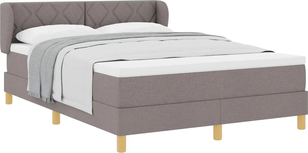 Postel s boxspringem s čelo Taupe 160 x 200 cm textil 3340287