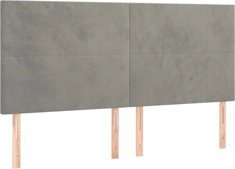 Box spring postel s matrací světle šedá 180x200 cm samet 3137737
