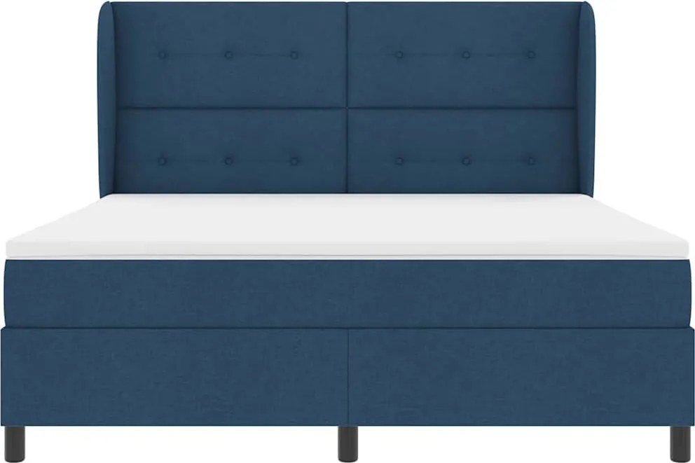 Postel s boxspringem s čelo Modrá 180 x 200 cm textil 3340584