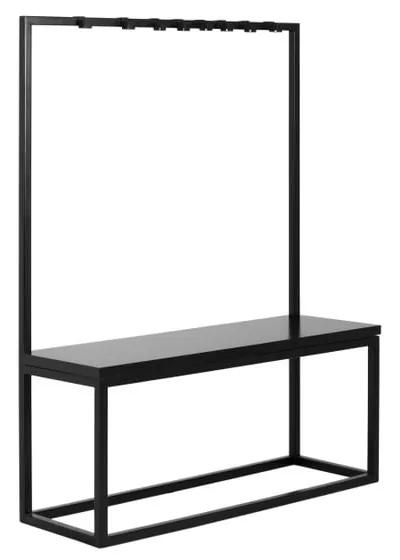 BonamiČerný věšák s černou lavicí Custom Form Next, šířka 120 cm