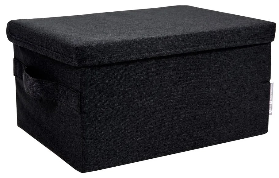 Černý látkový úložný box s víkem 35x26x19 cm Soft Storage – Bigso