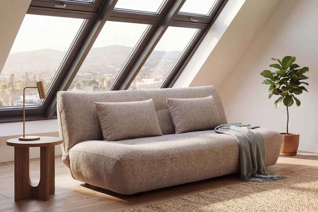 Designová rozkládací pohovka Litonya 200 cm šedo-hnědá