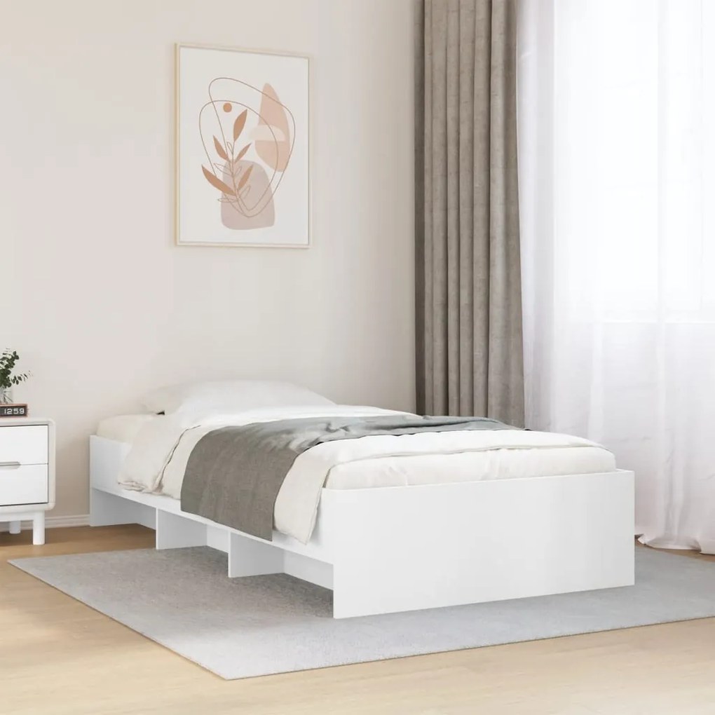 Rám postele bílý 75 x 190 cm kompozitní dřevo 3295709