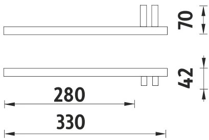 Držák na ručníky levý do nábytku NIMCO KEIRA KE 22060AL-26