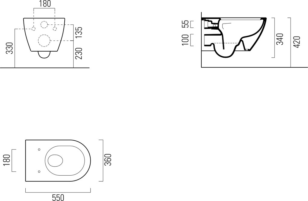 GSI Pura ECO závěsná WC mísa 55 x 36 cm swirlflush extraGlaze bílá 880711