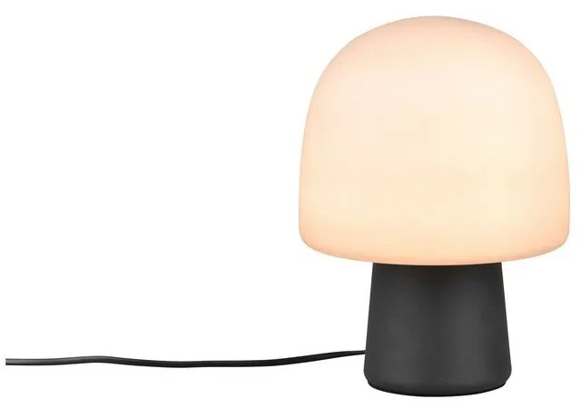 Černo-bílá stolní lampa se skleněným stínidlem (výška 27 cm) Steen – Trio