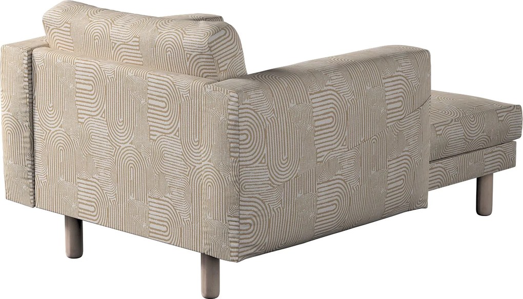 Potah na IKEA Norsborg šezlong s loketními opěrkami barva béžová látka pletený vzor, vzorované