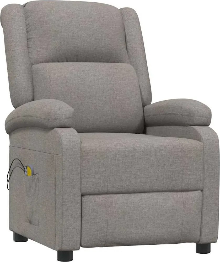 Elektrické masážní křeslo taupe textil 3098366