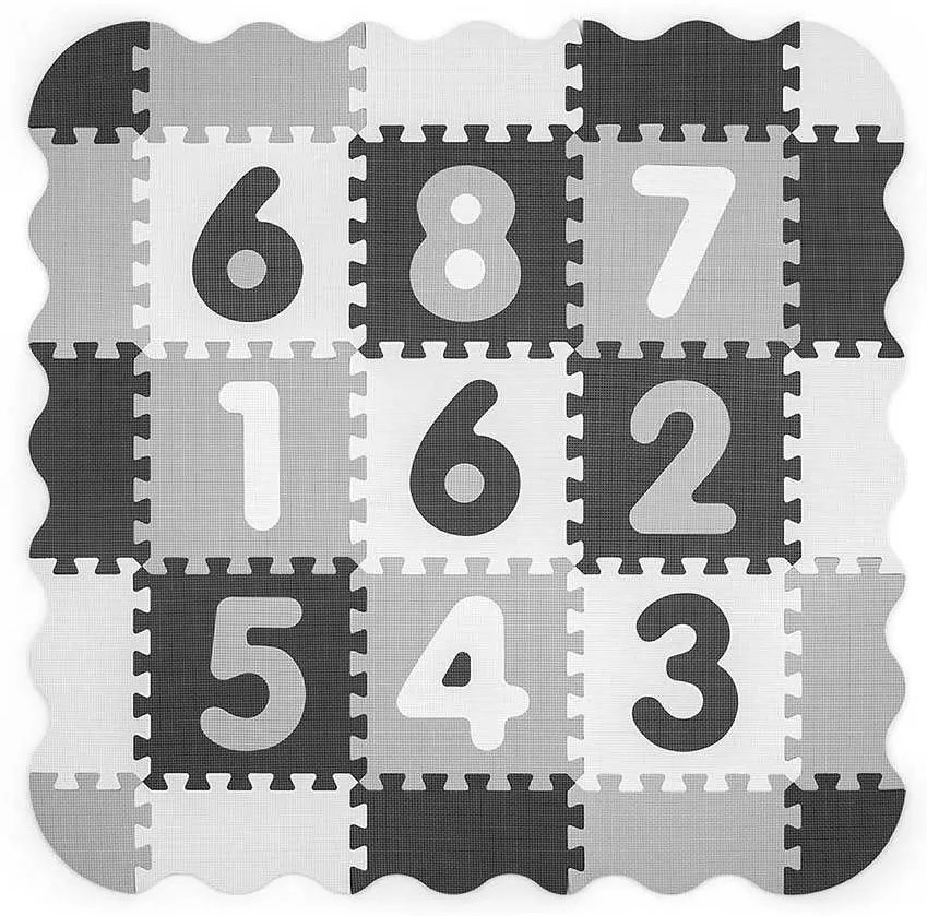 Pěnové puzzle podložka ohrádka Milly Mally Jolly 3x3 Digits Grey