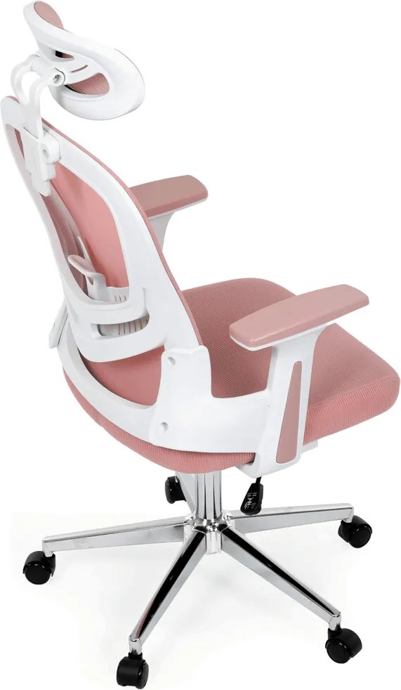 Ergonomická kancelářská židle EMILIE - růžová síťovina