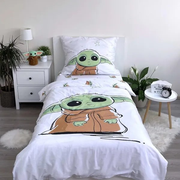 Jerry Fabrics Povlečení Star Wars Baby Yoda 140x200, 70x90 cm