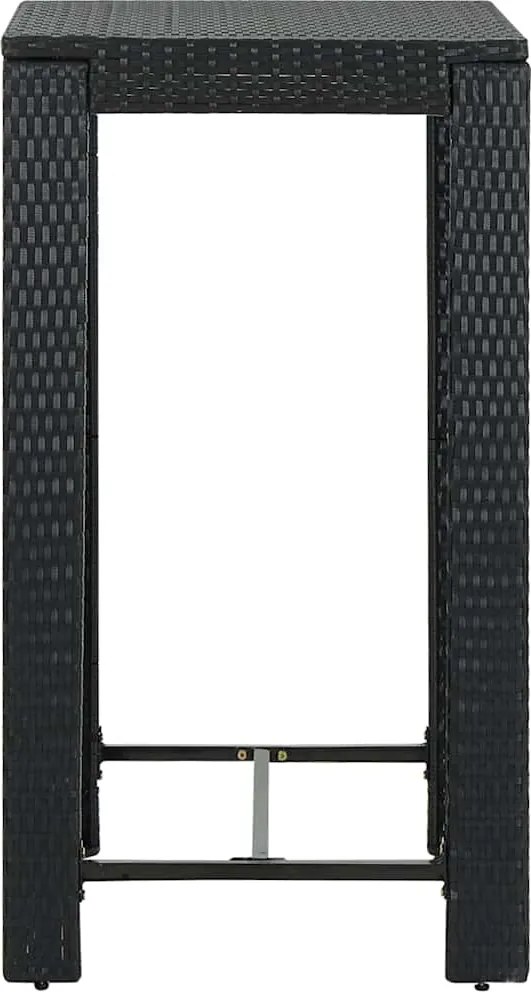 5dílný zahradní barový set s poduškami polyratan černý 3094781