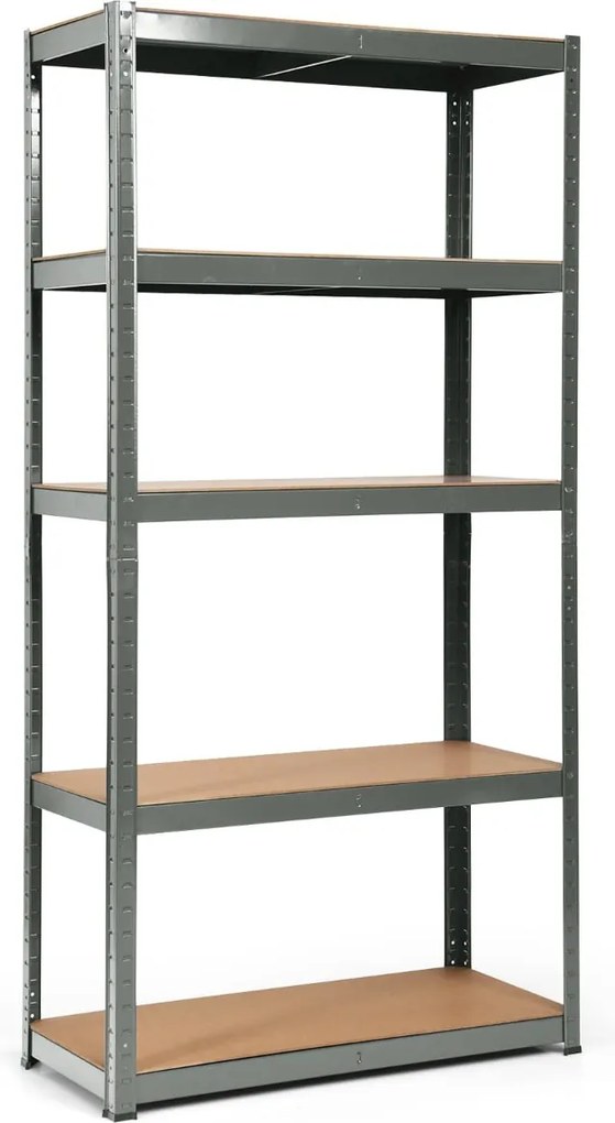 Costway Úložný regál 5 vrstev, prostorově pro velké zatížení, šedá