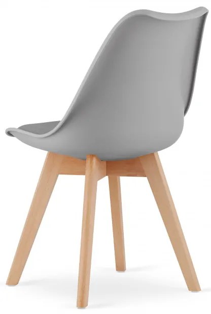Set čtyř jídelních židlí MARK - šedé (hnědé nohy) 4ks