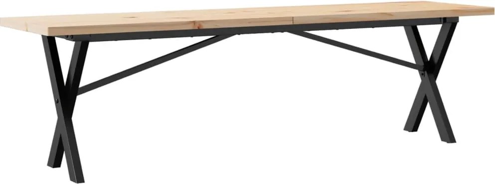 Konferenční stolek s X rámem 160x40x45,5 cm borovice a ocel 3282756