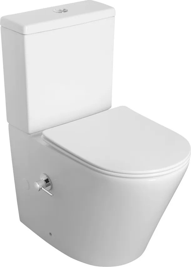 Sapho Sapho, PACO CLEANWASH WC kombi mísa, integrovaná baterie a bidetová sprška, spodní/zadní, bílá, PC1012RX