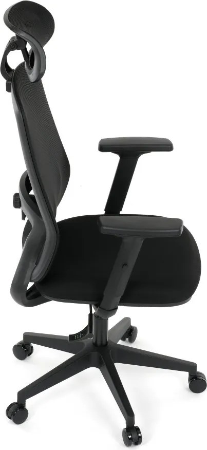 Kancelářská ergonomická židle NOKA — síť / látka, černá