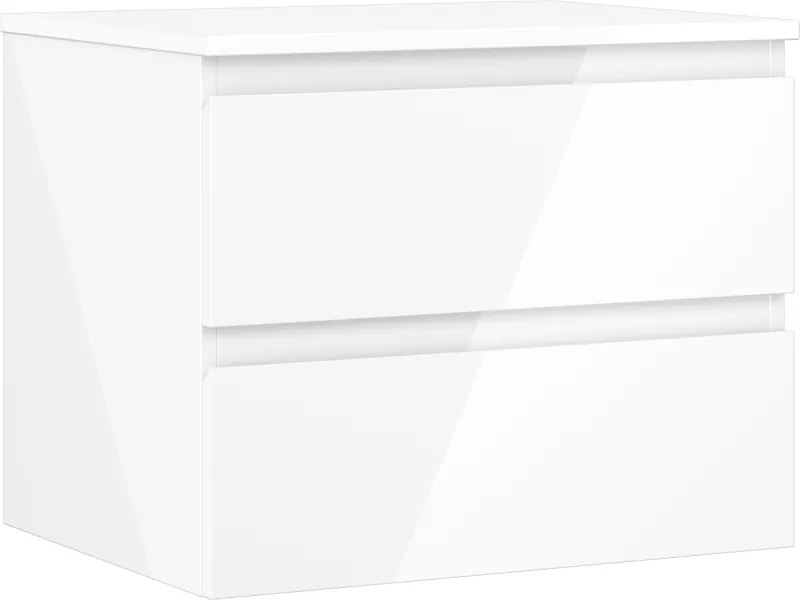 Mexen Orio, koupelnová skříňka 60 cm s horní částí, 2 zásuvky, bílá lesklá, 91A10-06047-2-BFFC00