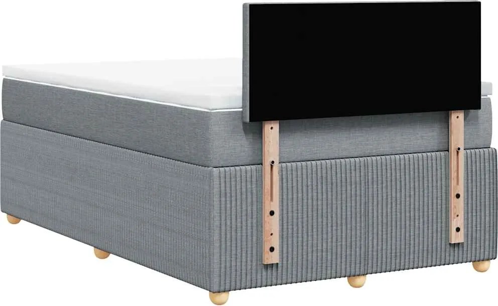Box spring postel s matrací světle šedá 120x190 cm textil 3287388