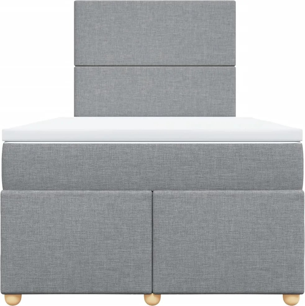 Box spring postel s matrací světle šedá 120 x 200 cm textil 3291240