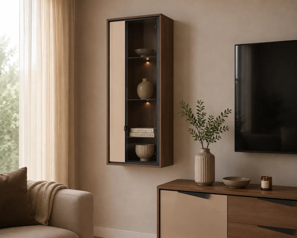 Závěsná vitrína VK-2KS/LF - 59x119x32 cm