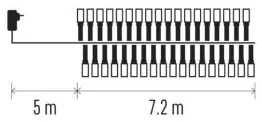 LED vánoční řetěz Hedge s programy 7,2 m studená bílá