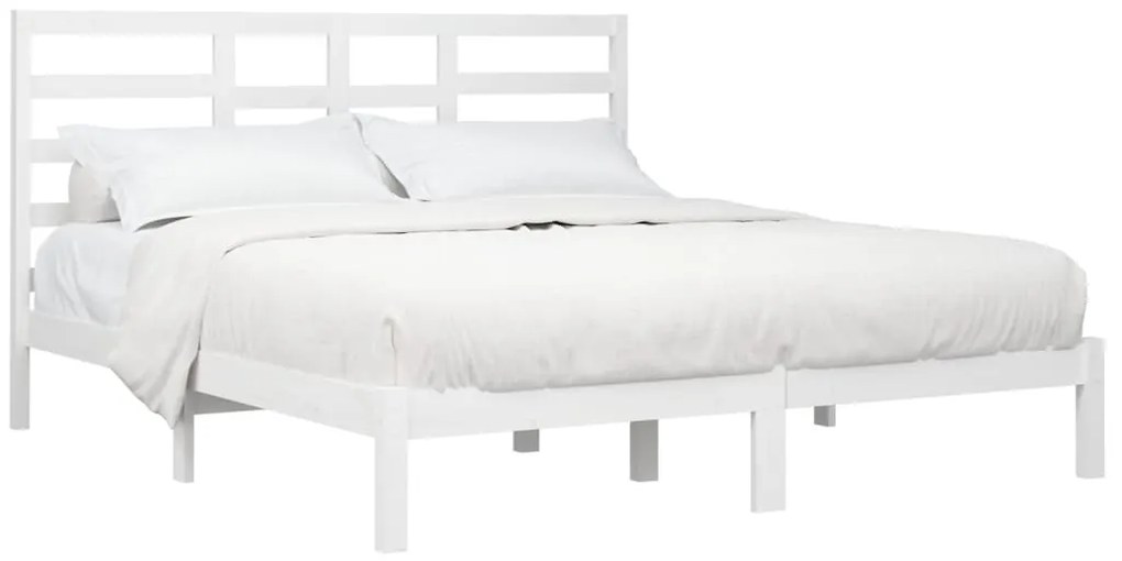 Rám postele bílý masivní dřevo 180 x 200 cm Super King,  3105811