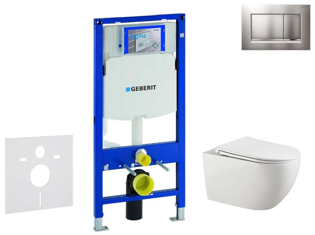 Geberit Duofix - Set předstěnové instalace, klozetu Gaia a sedátka softclose, tlačítko Sigma20, chrom mat/chrom SANI11CA1134
