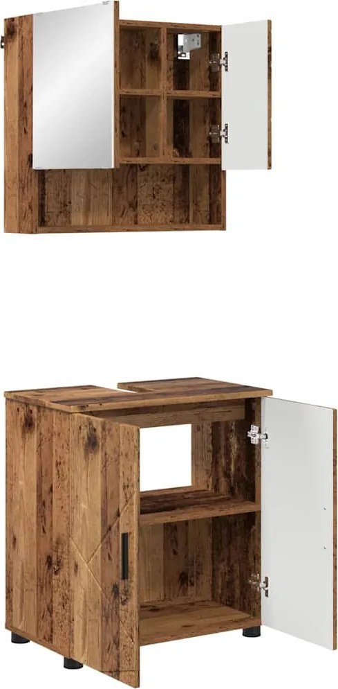 Sada koupelnového nábytku 2 ks Staré dřevo 61 x 35 x 64 cm 3392941