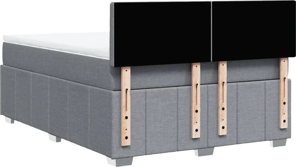 Box spring postel s matrací světle šedá 140 x 190 cm textil 3287077