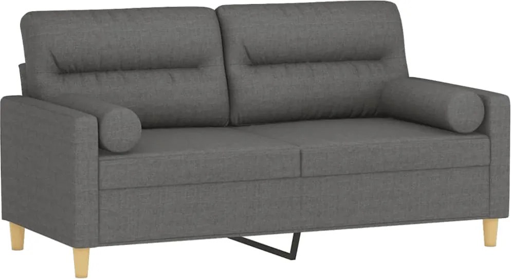 2místná pohovka s polštáři tmavě šedá 140 cm textil 3200822