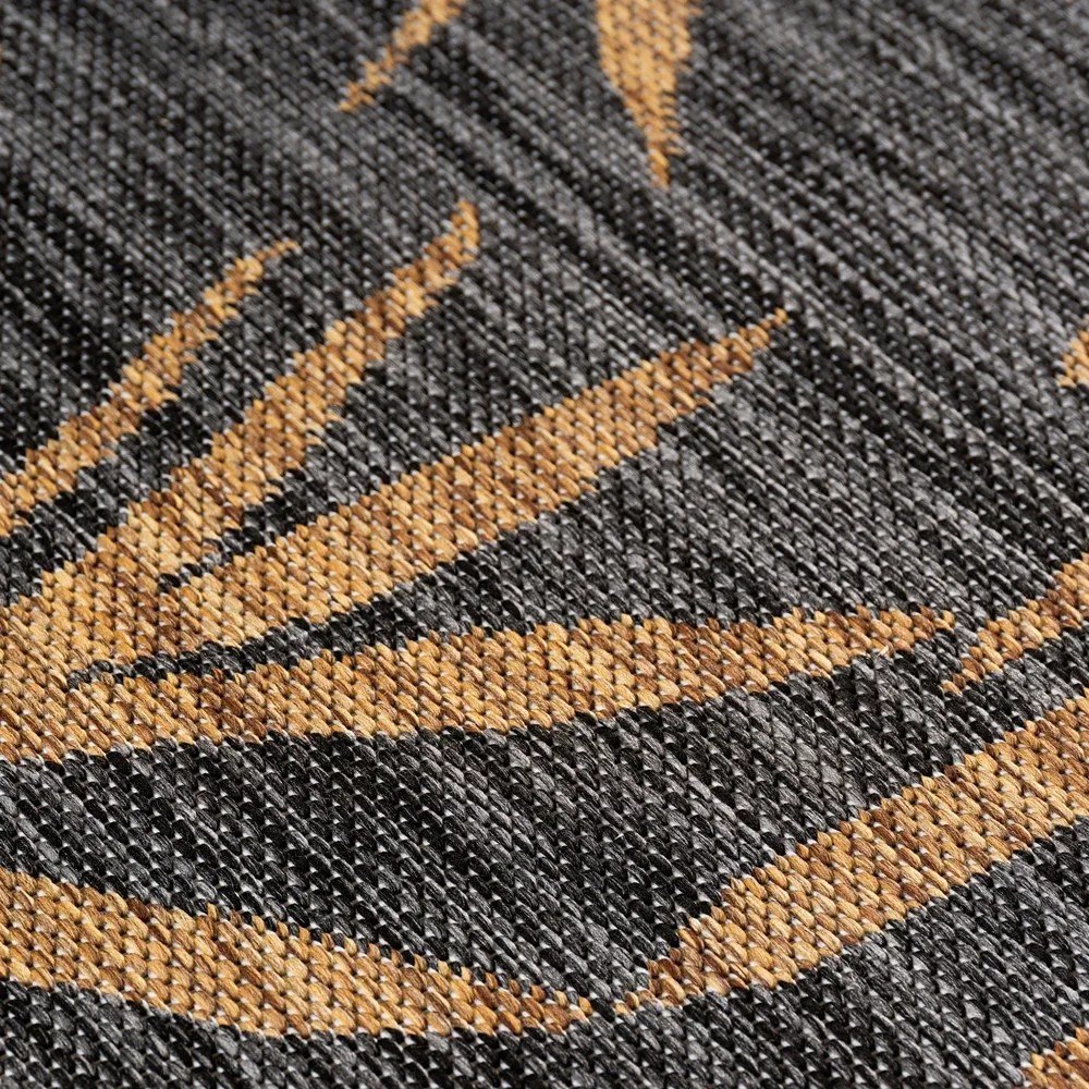 Černý/hnědý kulatý vnitřní a venkovní koberec ø 160 cm Mira 1451 – Ayyildiz Carpets