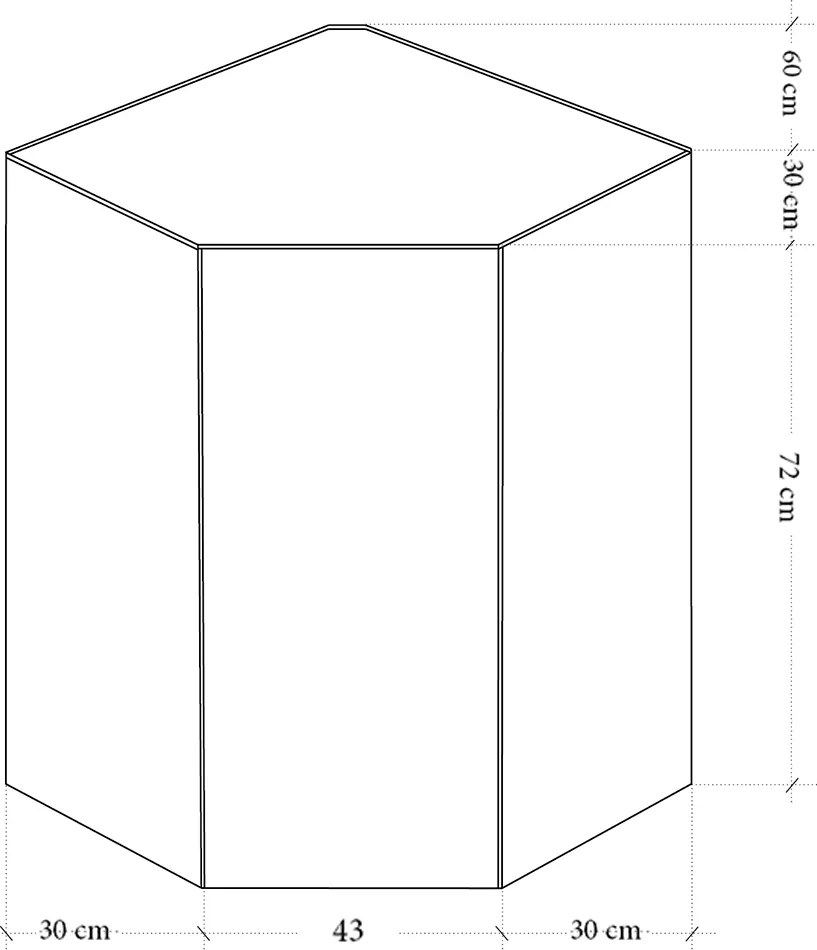 ASPEN gr | horní skříňka G60N rohová s policí | 60x60 cm | šedá lesk