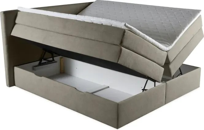 Kontinentální boxspring postel ANNA 200x220, šedá (gerra 90)