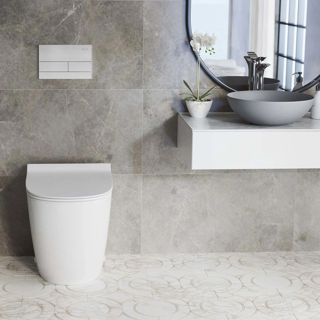 Rea Rea, Podomítkový WC systém K011A-Q + tlačítka T Brush Steel, KPL-E0057